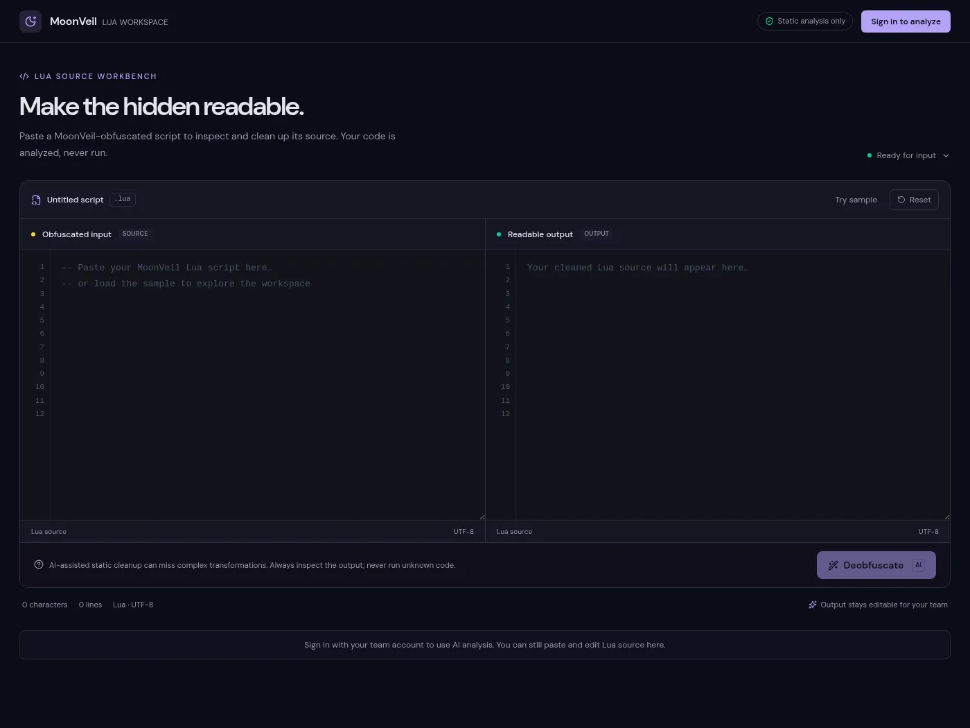 MoonVeil Lua Deobfuscator