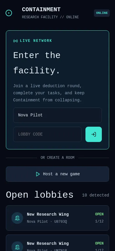 Containment Online Deduction