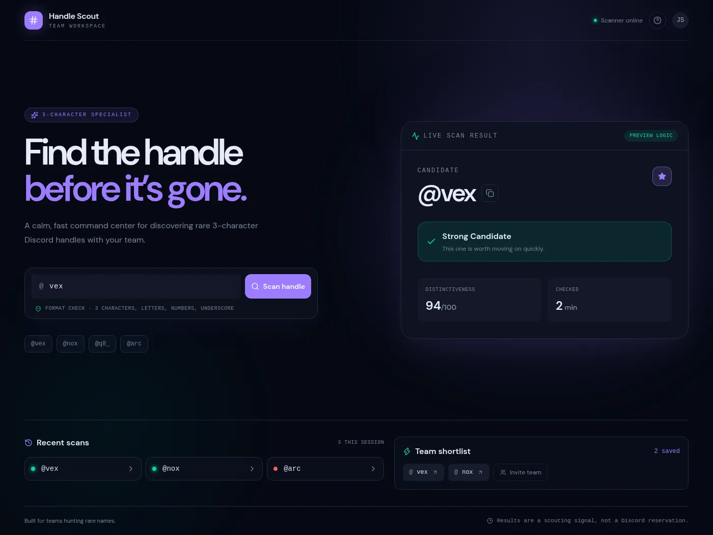 Discord Handle Scout