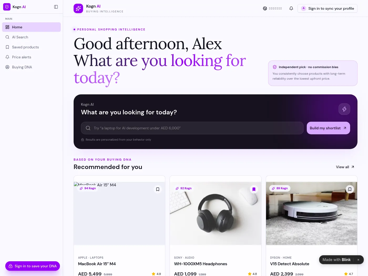 Kogn AI Shopping Assistant