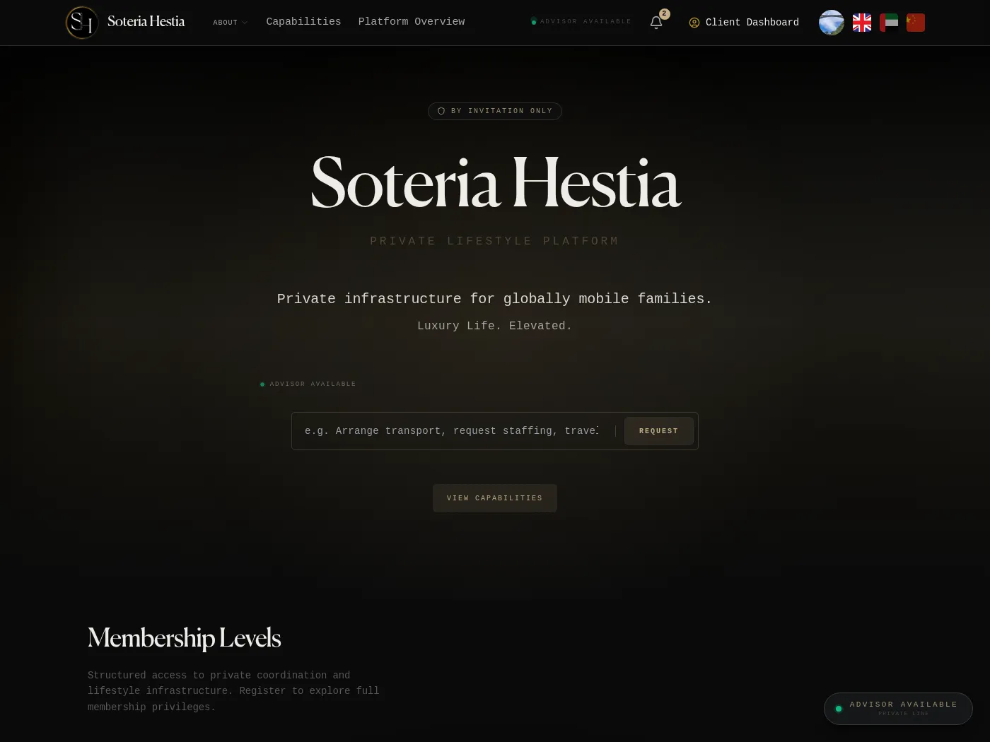 Soteria Hestia - Private Management Platform - Luxury Life. Elevated.