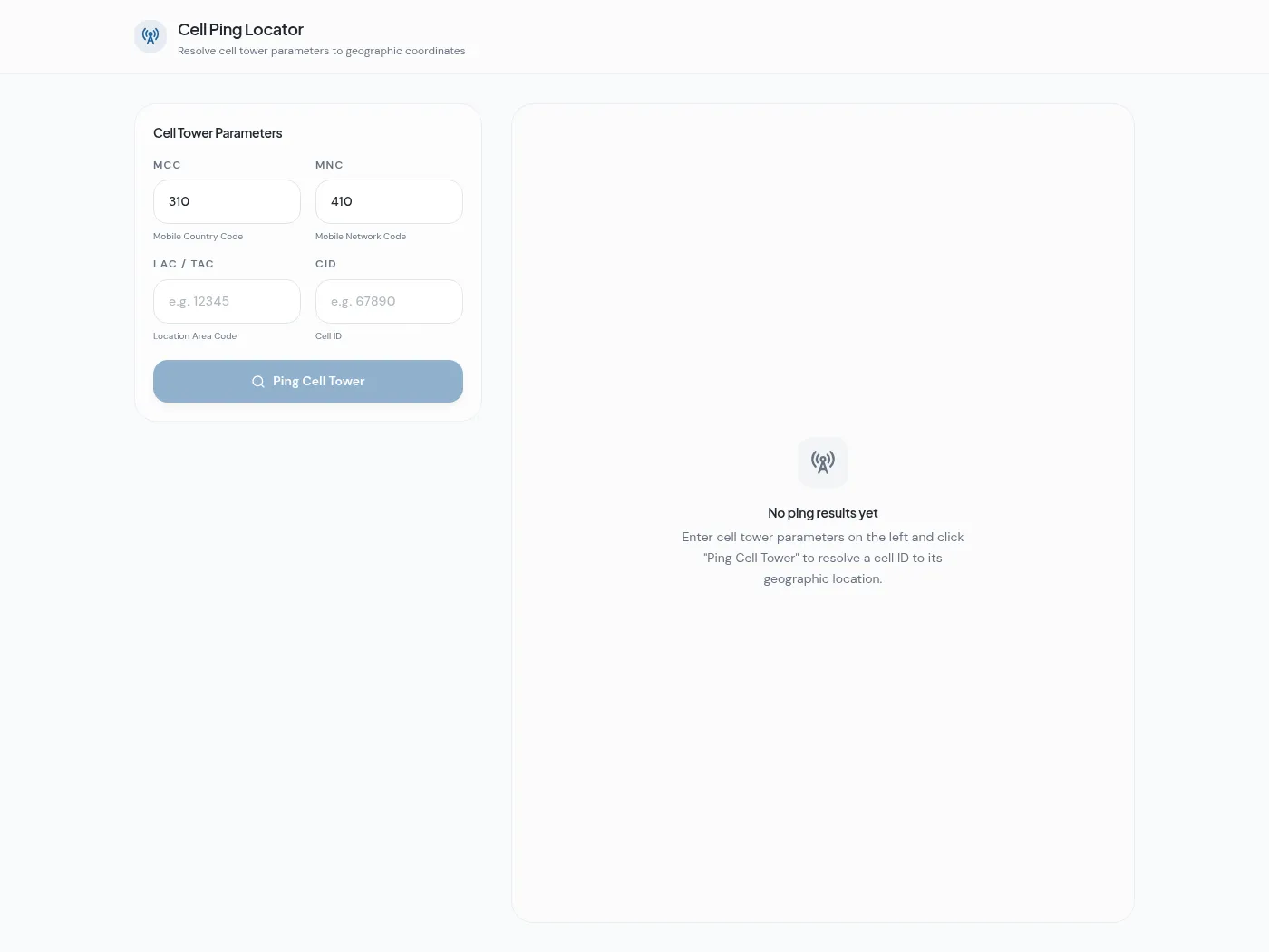 Cell Ping Locator