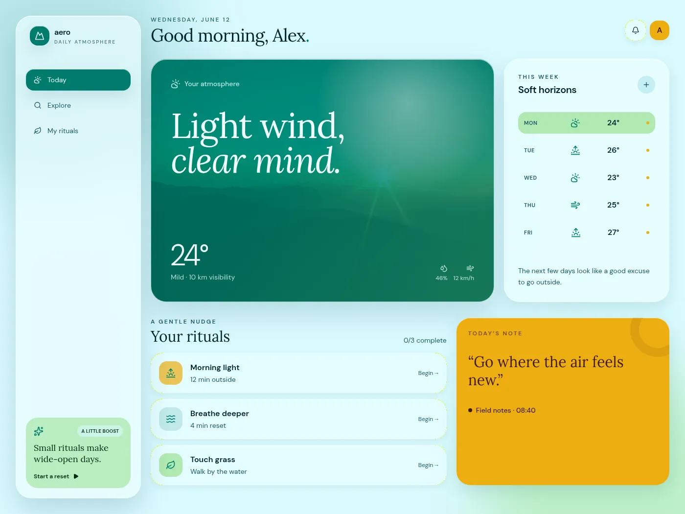 Frutiger Aero Dashboard