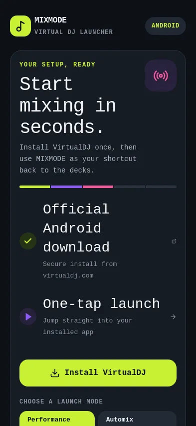 Virtual DJ Launcher