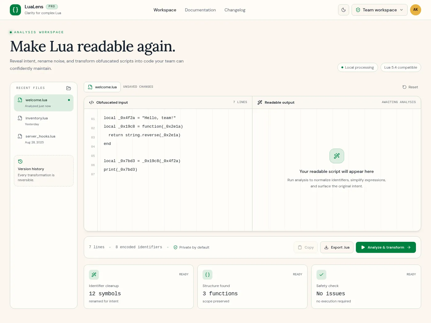 Lua Deobfuscator Pro