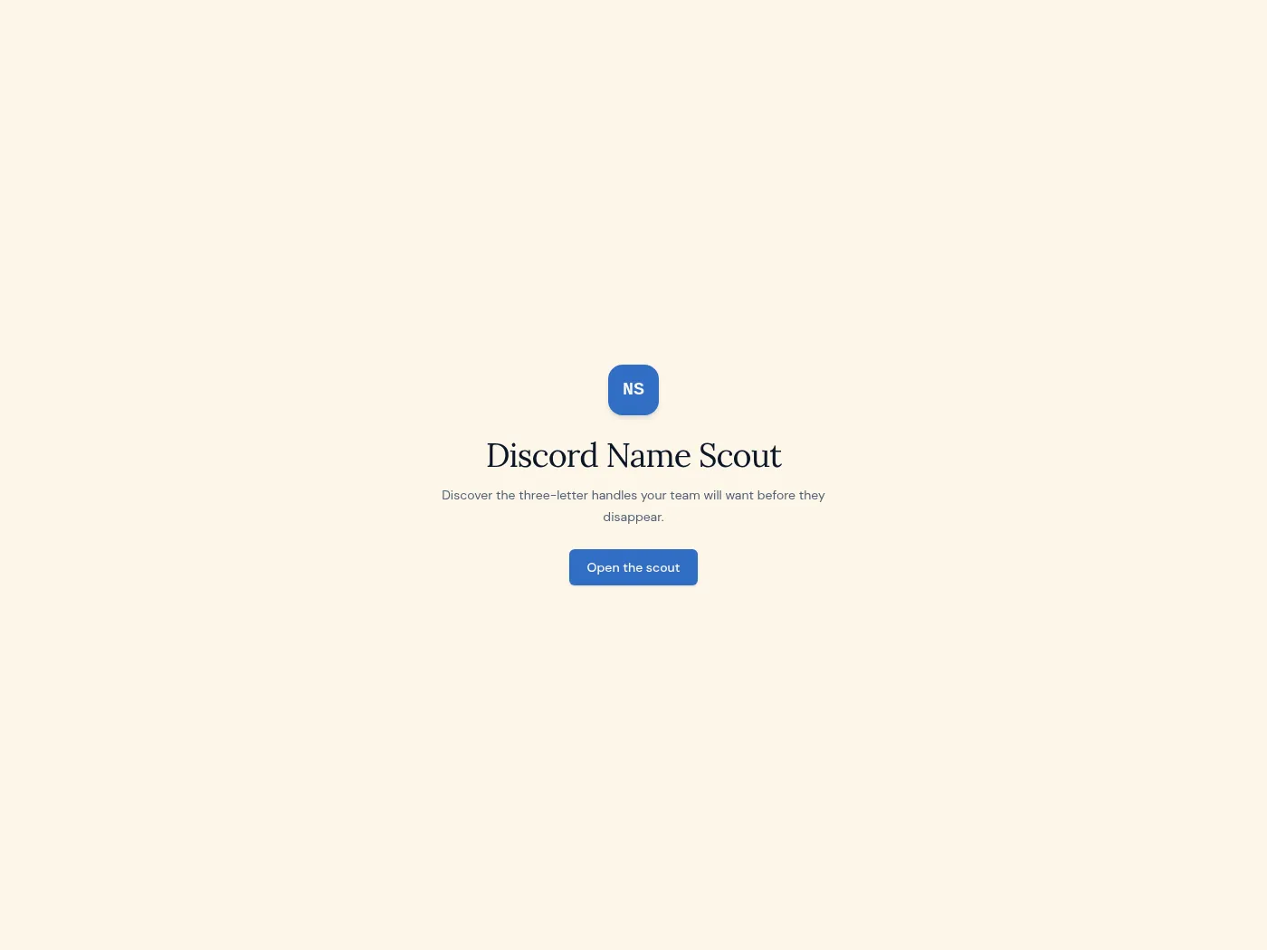 Discord Name Scout