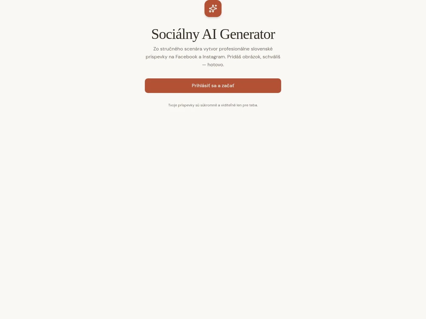 Sociálny AI Príspevkový Generator