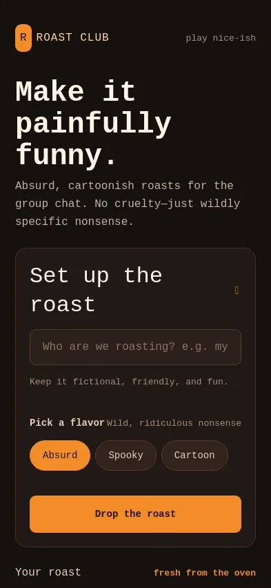 Joke Roaster Generator