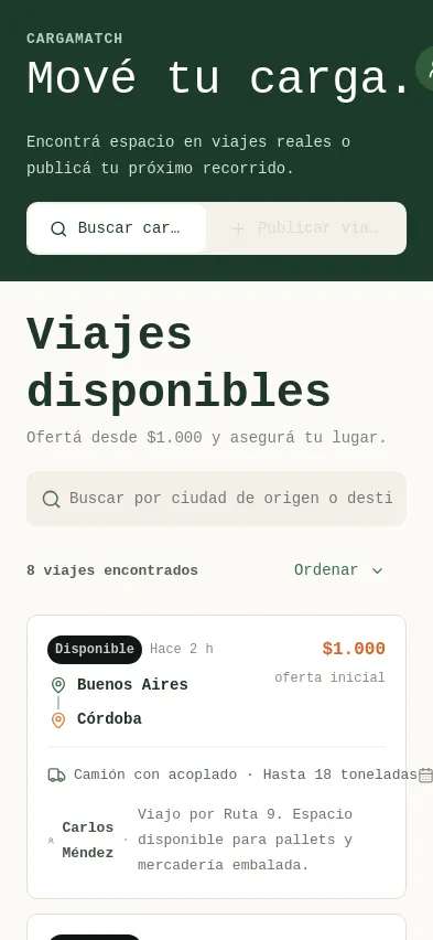 CargaMatch App