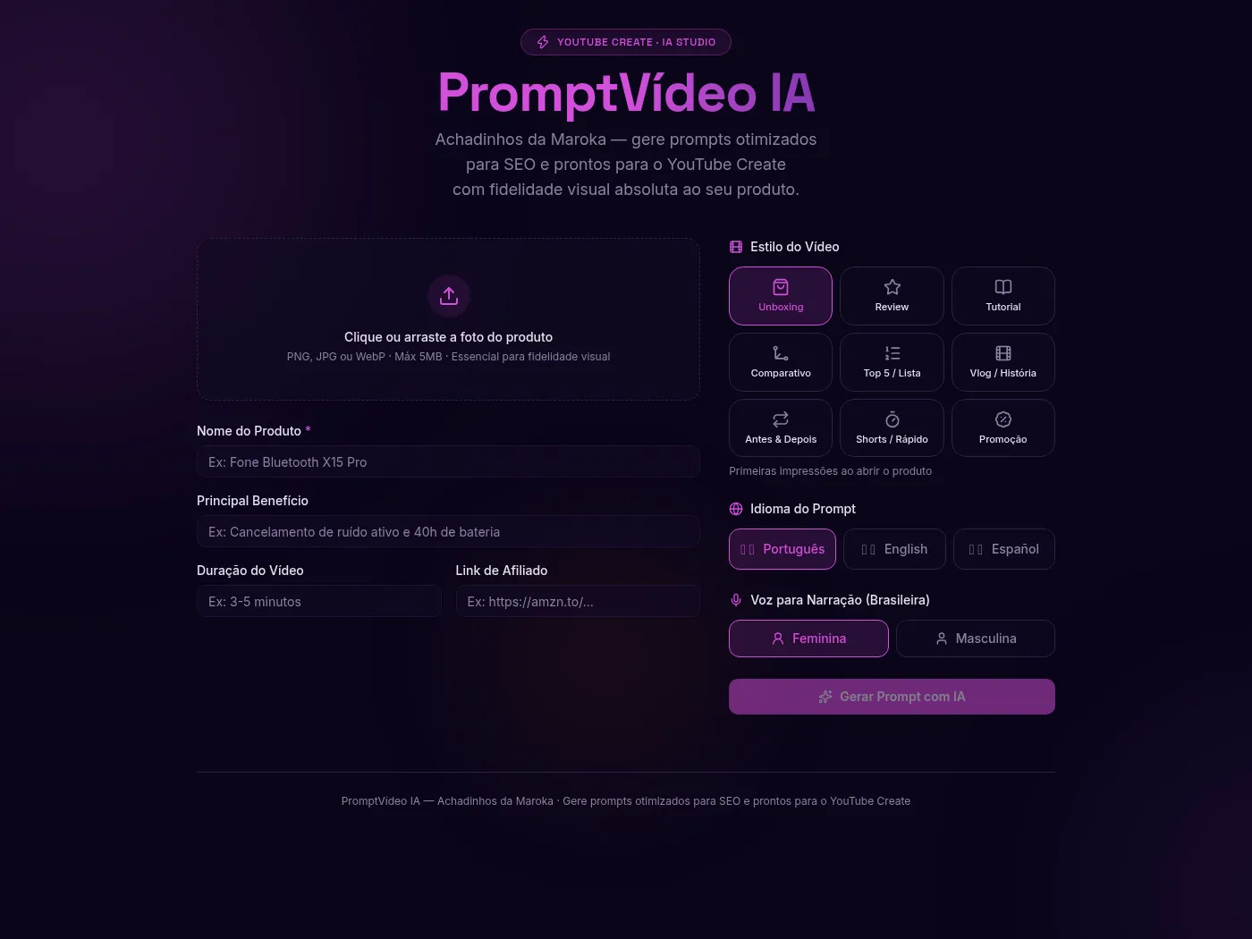 PromptVídeo IA Studio