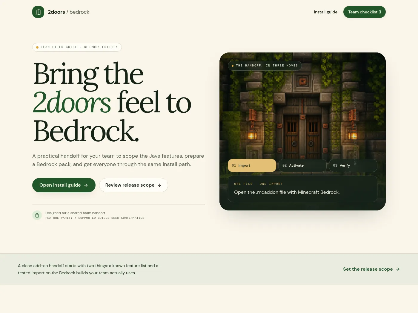 2Doors Bedrock Add-On