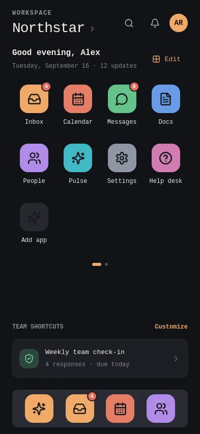 Team Home Screen Clone