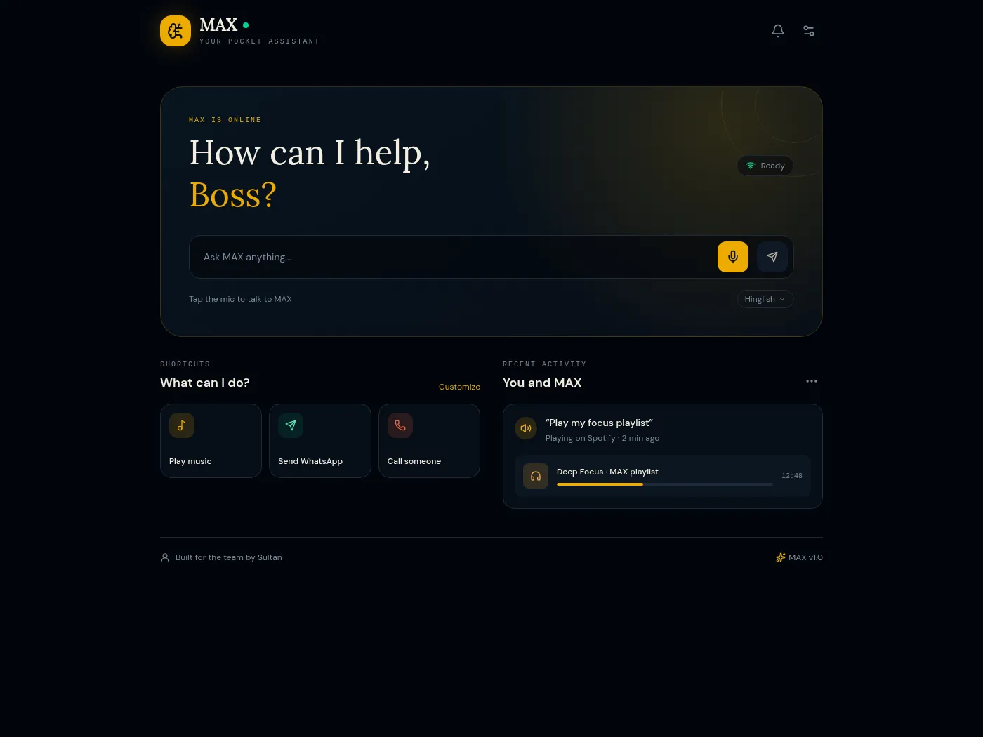 MAX Voice Assistant