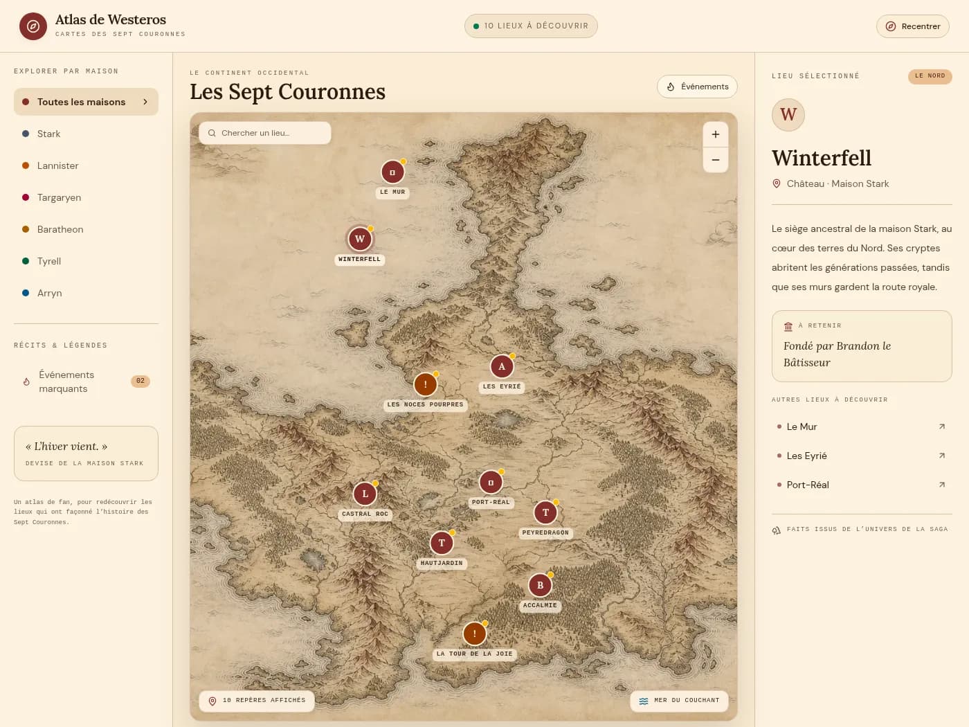 Westeros Map Explorer