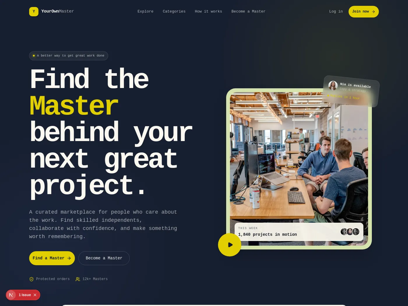 YourOwnMaster Marketplace