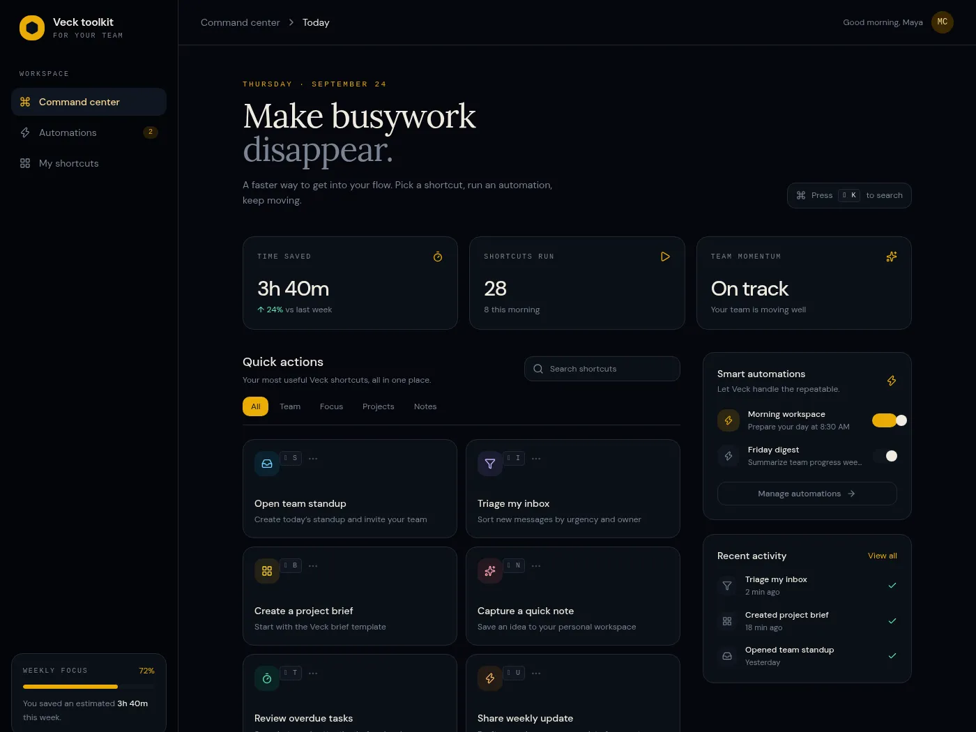 Veck Productivity Toolkit
