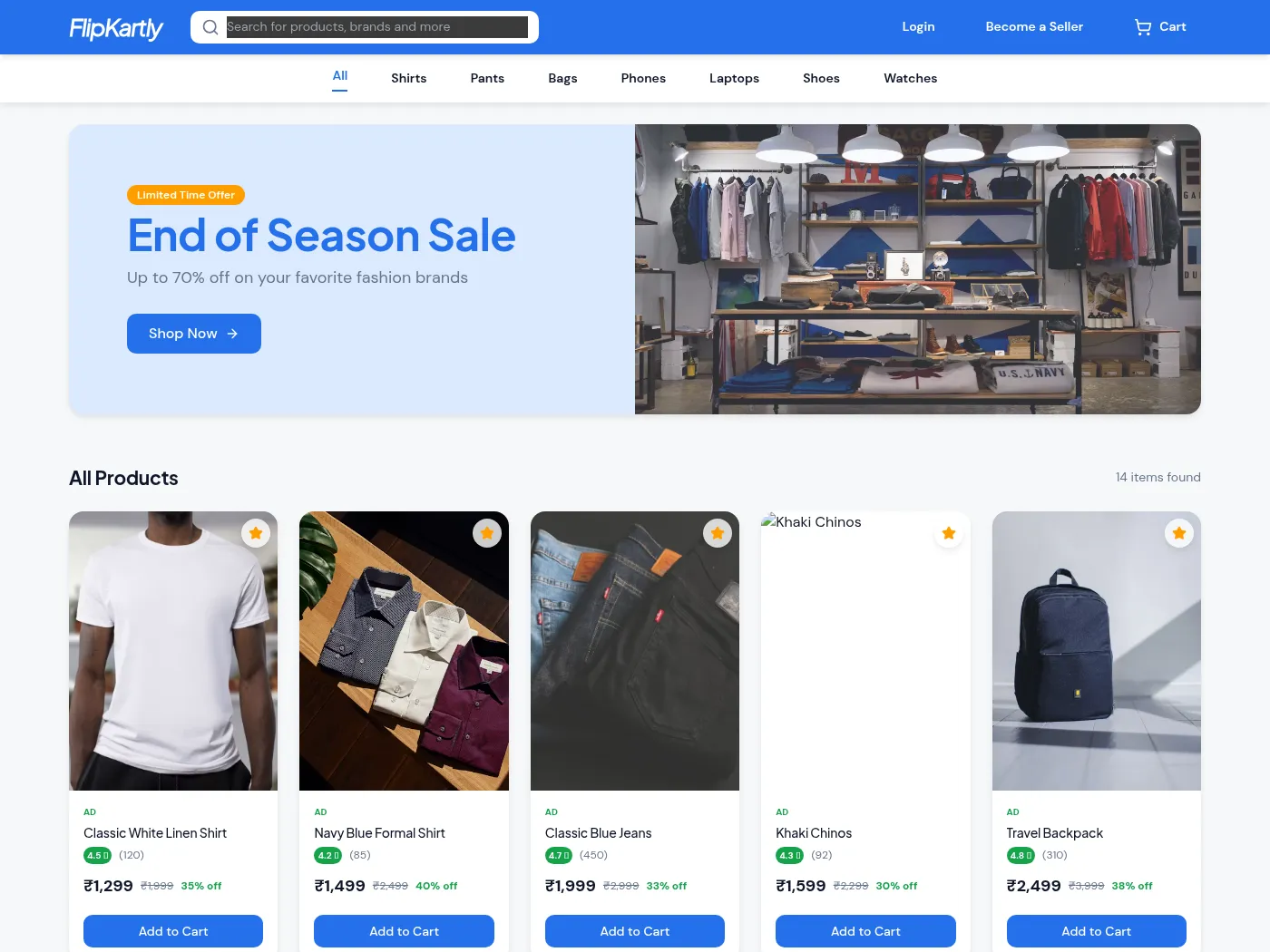 FlipKartly Shop Front