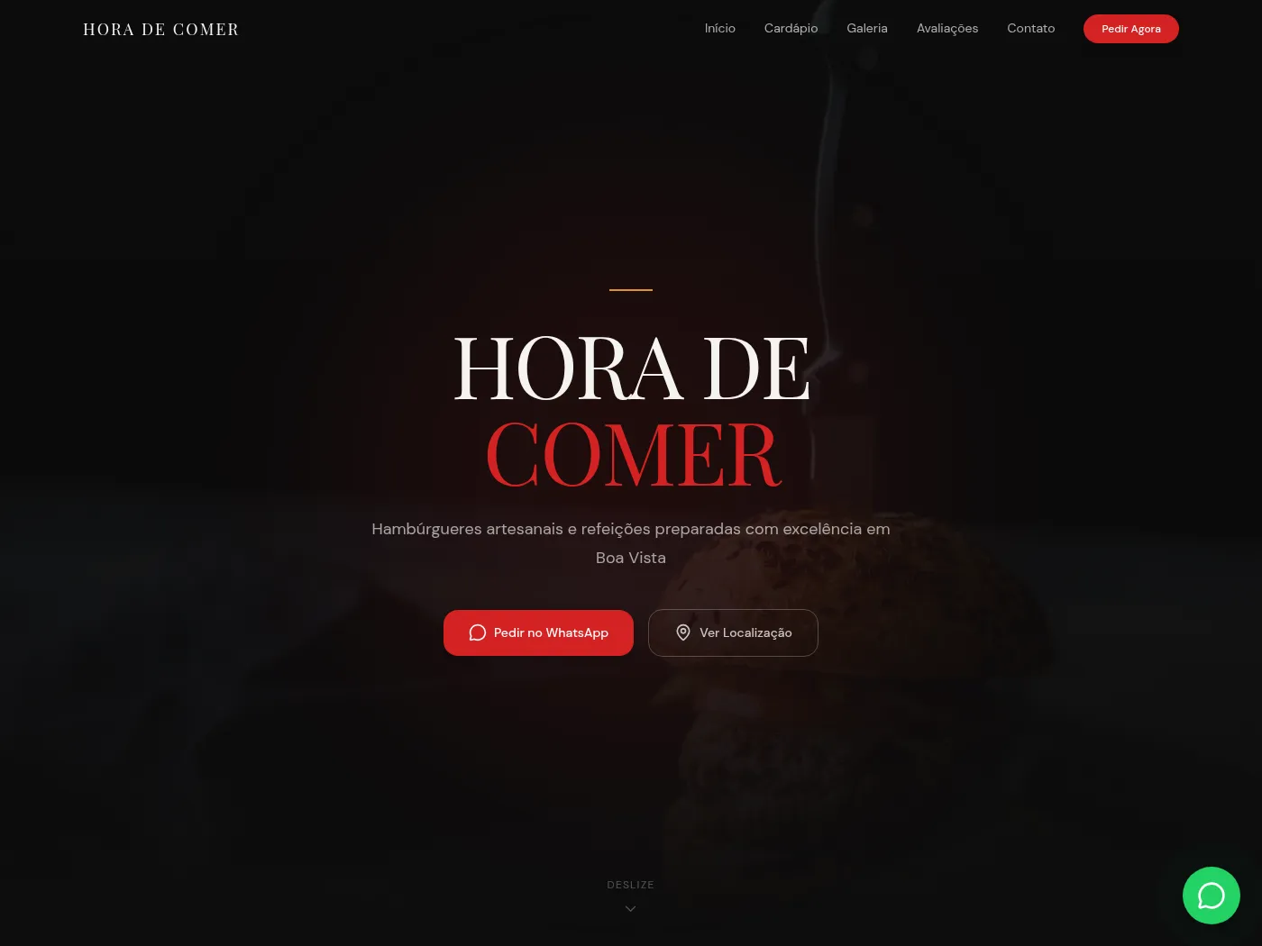 Hora de Comer Pro Site