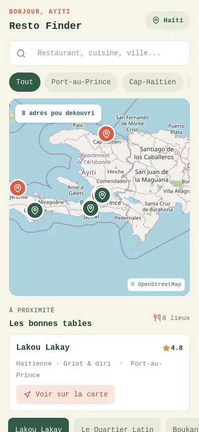 Haïti Resto Finder