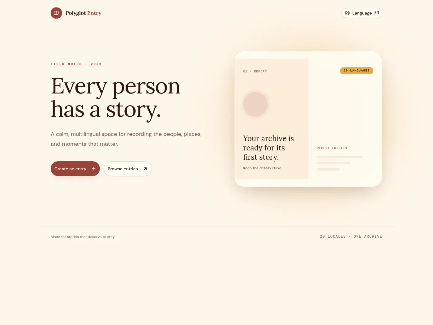 Polyglot Entry Manager
