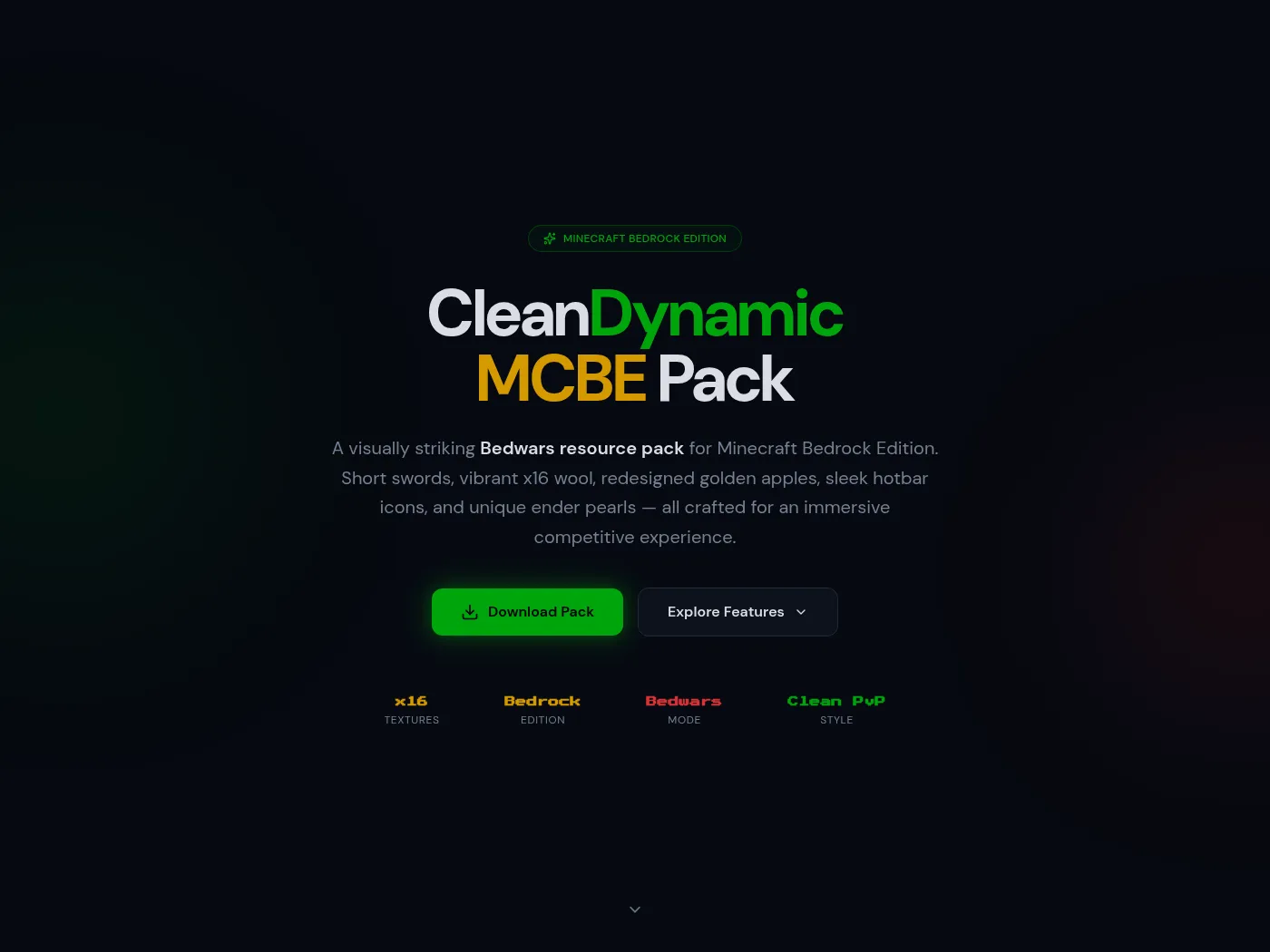 Clean Dynamic MCBE Pack