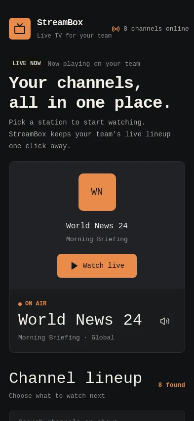 StreamBox TV App