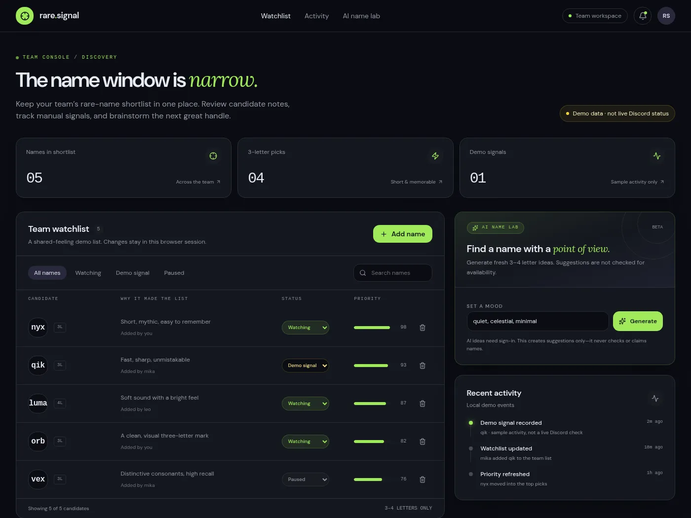 Discord NameSnipe AI