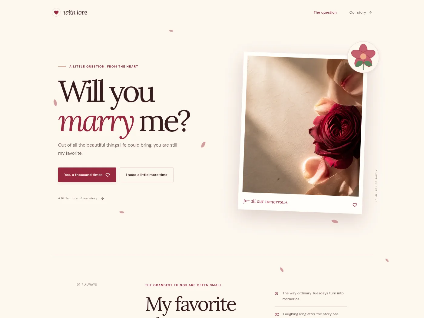 Romantic Proposal Site