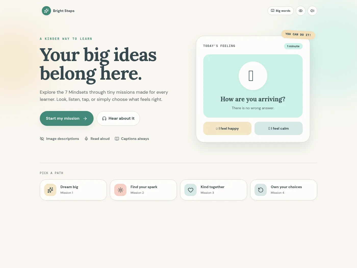Accessible K-4 Learning Site