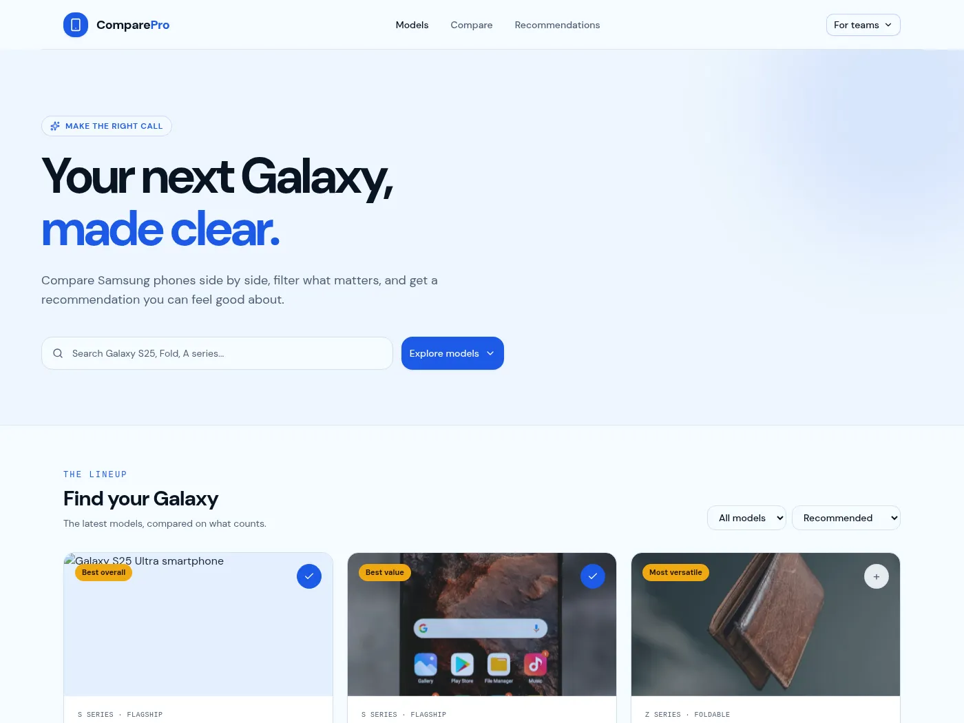 Samsung Compare Pro