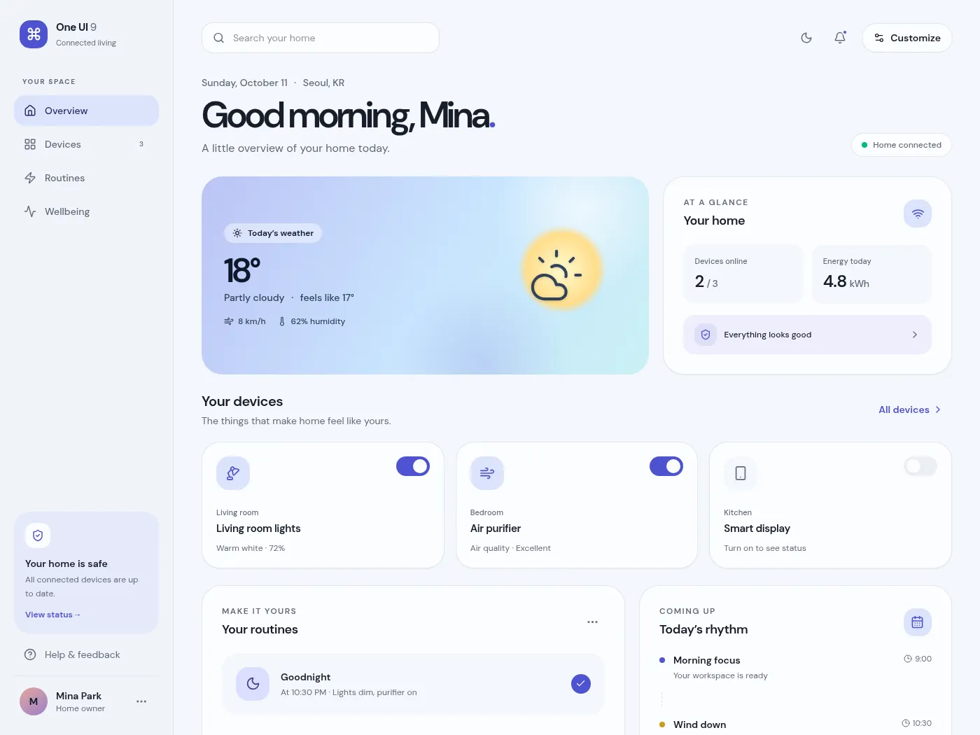 One UI 9 Dashboard