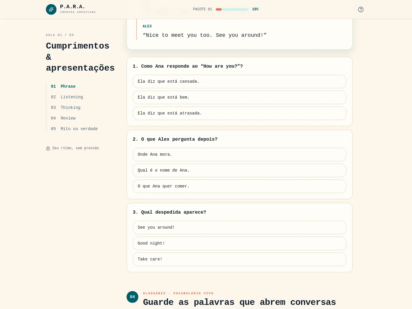Inglês Imersivo P.A.R.A.