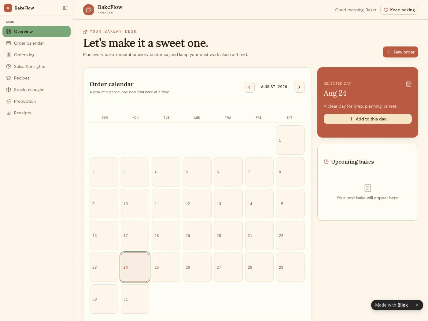 BakeFlow Manager
