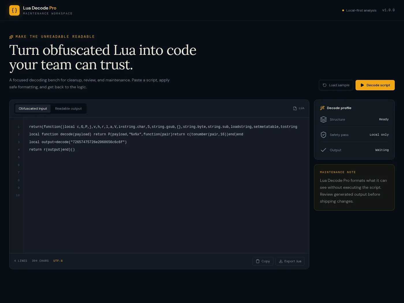 Lua Decode Pro
