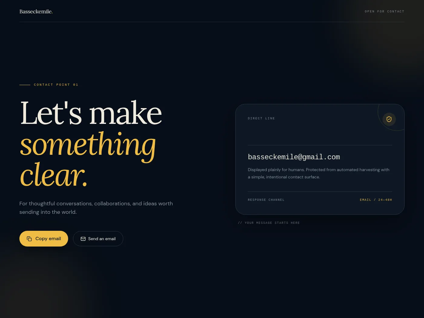 Contact Email Showcase