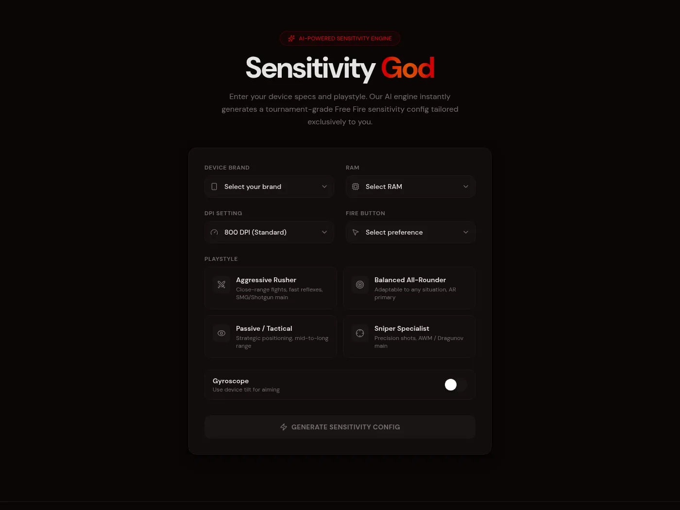Sensitivity God Platform
