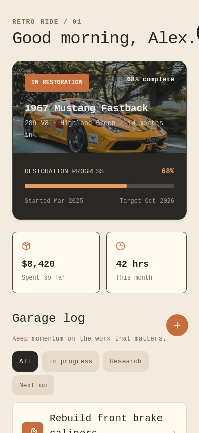 RetroRide Restore App