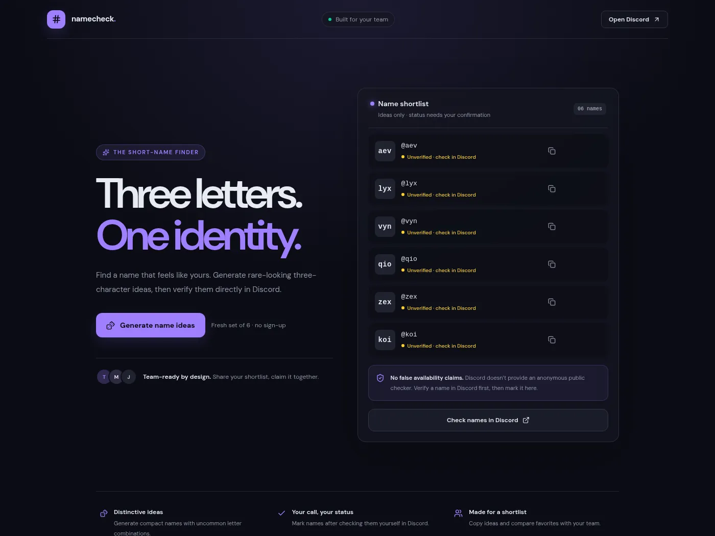 NameCheck Discord