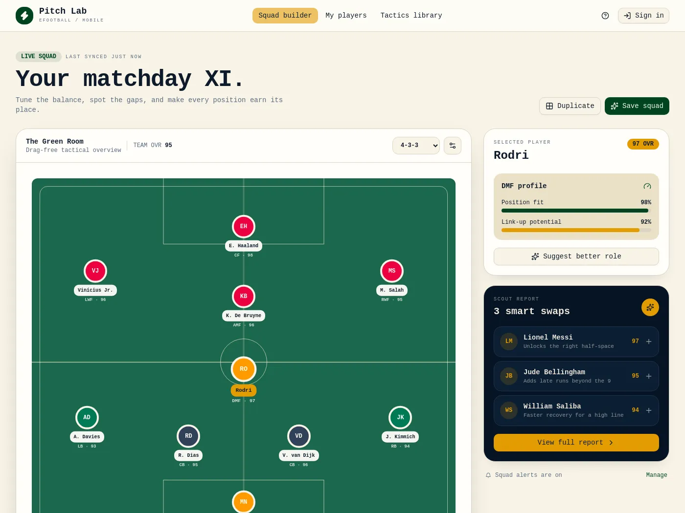 eFootball Squad Builder