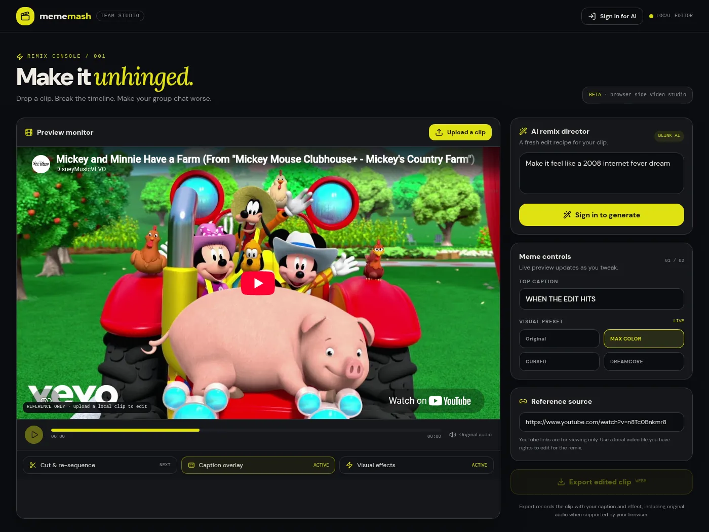 MemeMash Video Generator