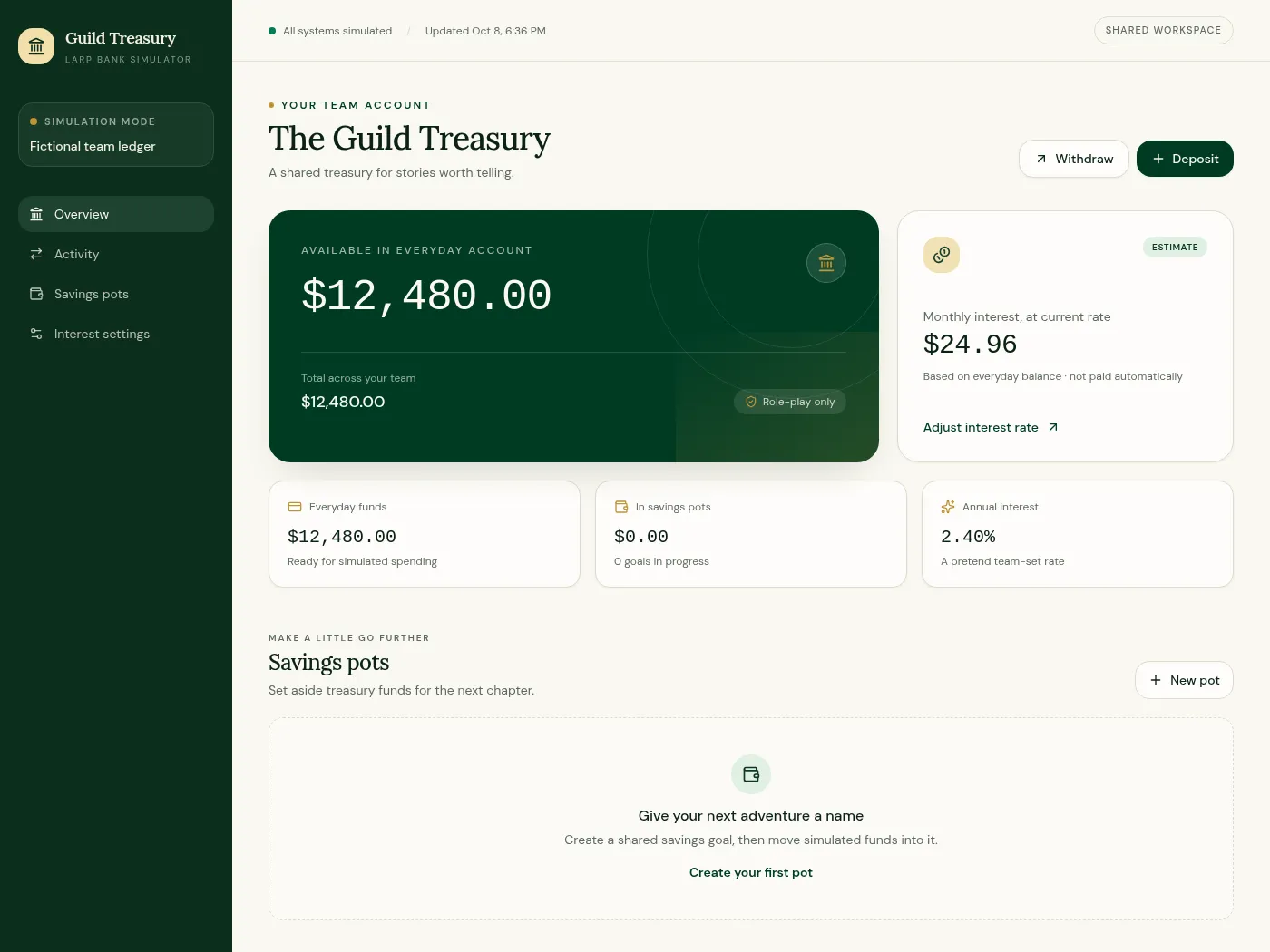 LARP Bank Simulator