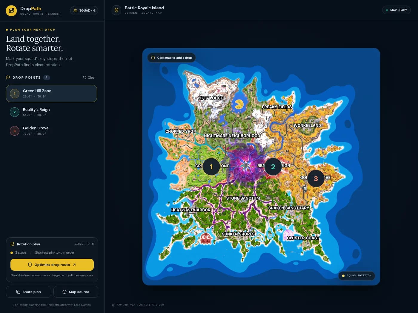 Fortnite Drop Planner