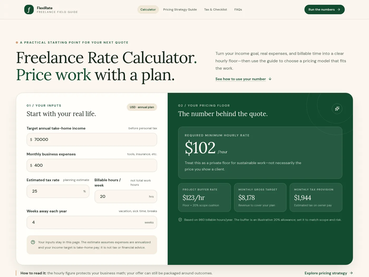 FlexiRate Calculator