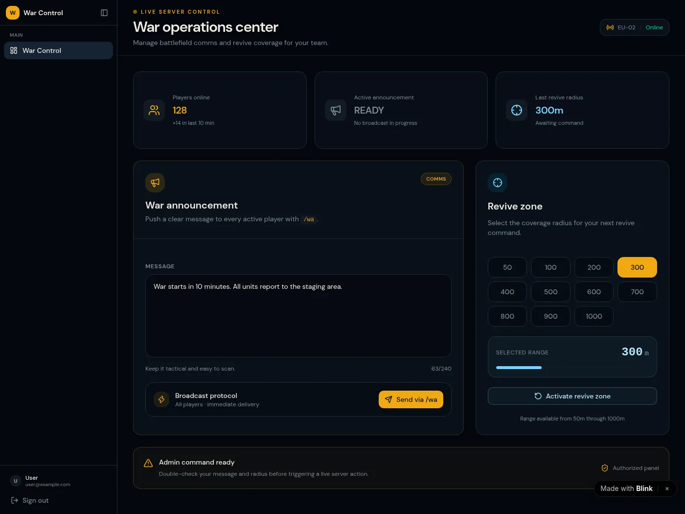 FiveM War Admin Panel