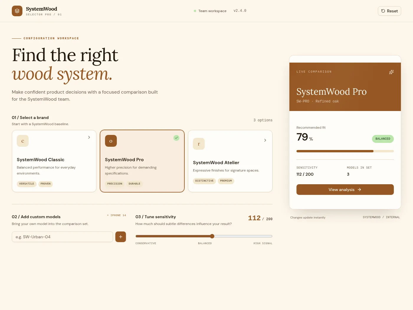SystemWood Selector Pro