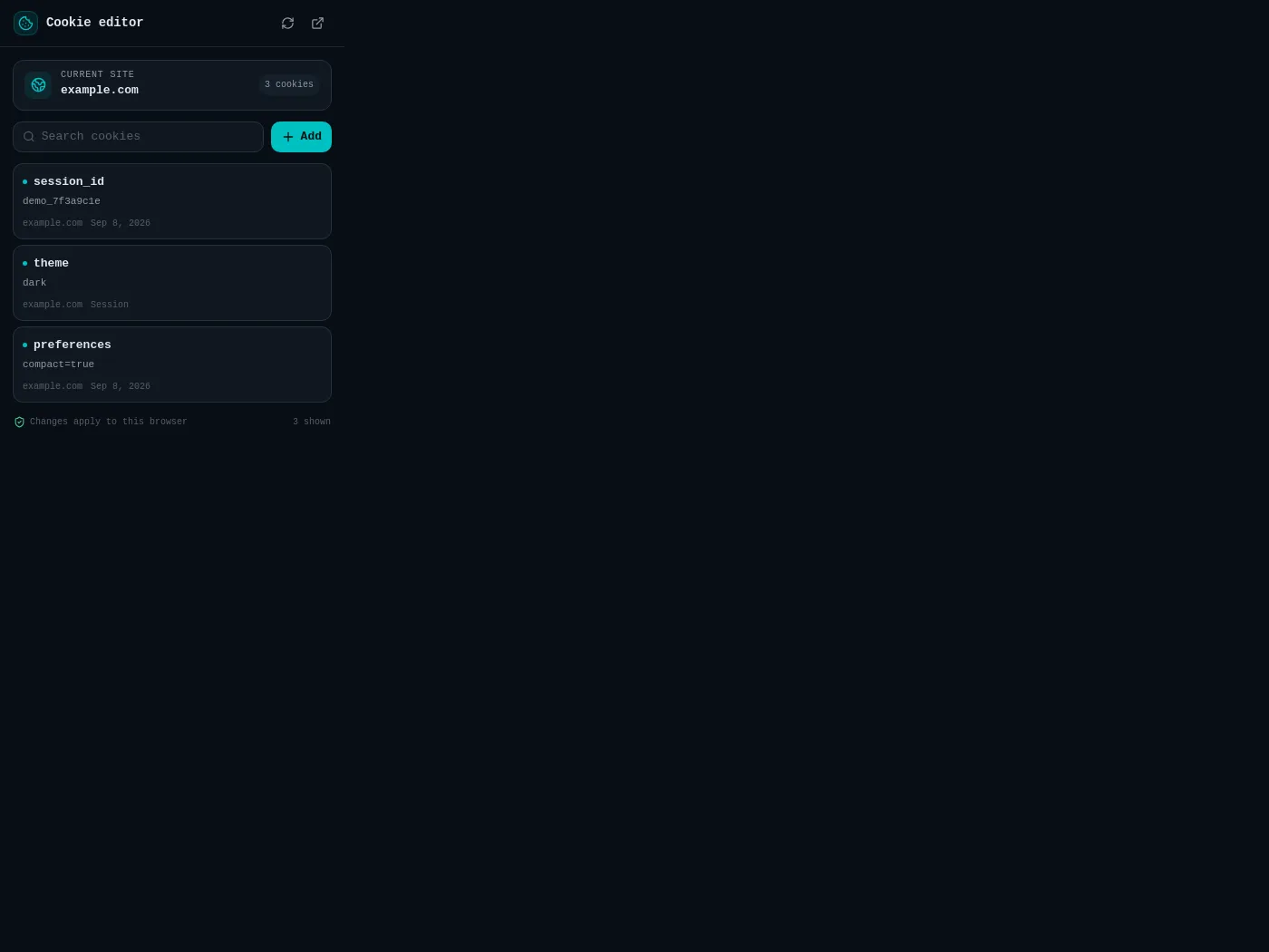 Cookie Editor Extension