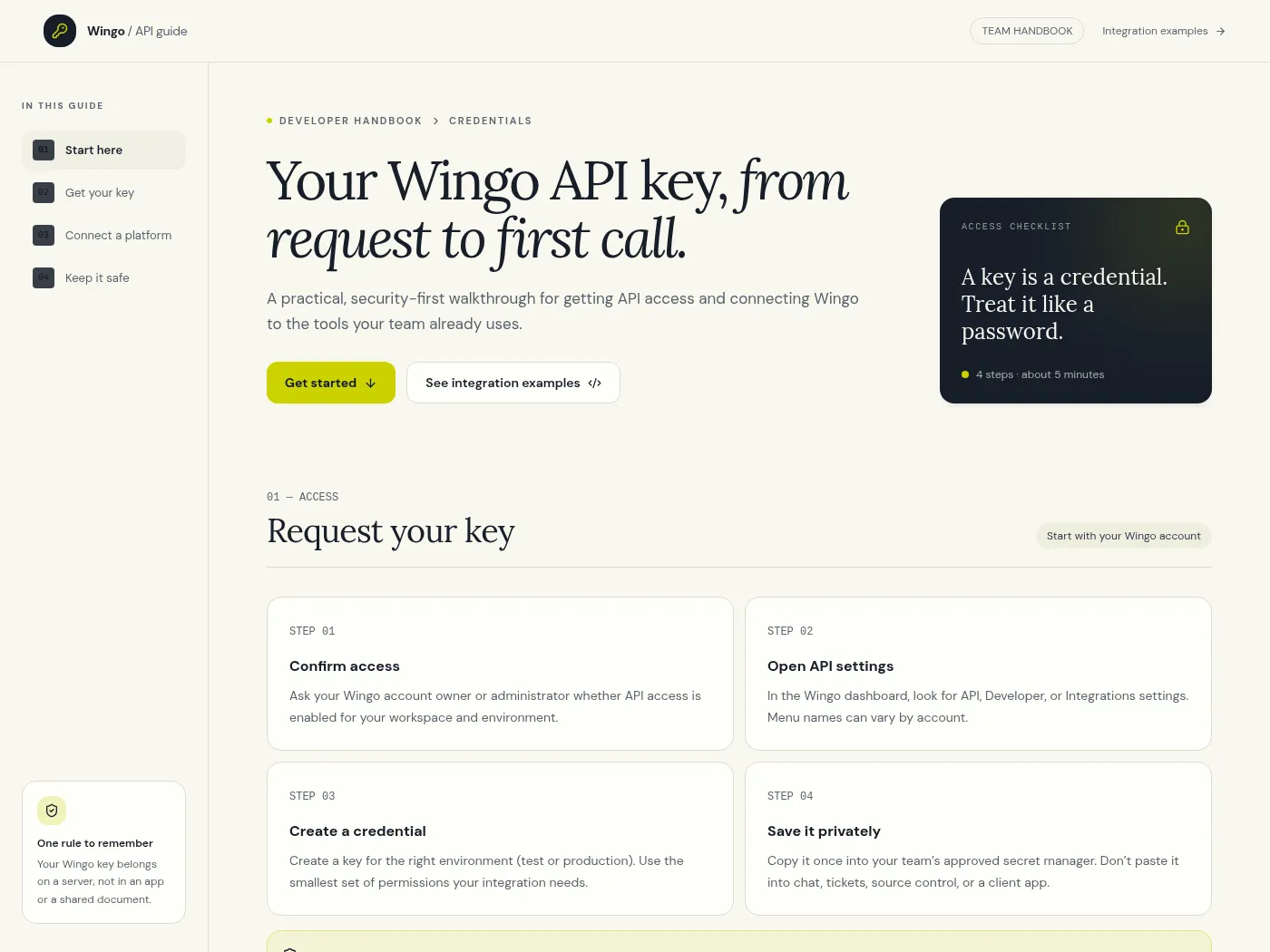 Wingo API Key Guide