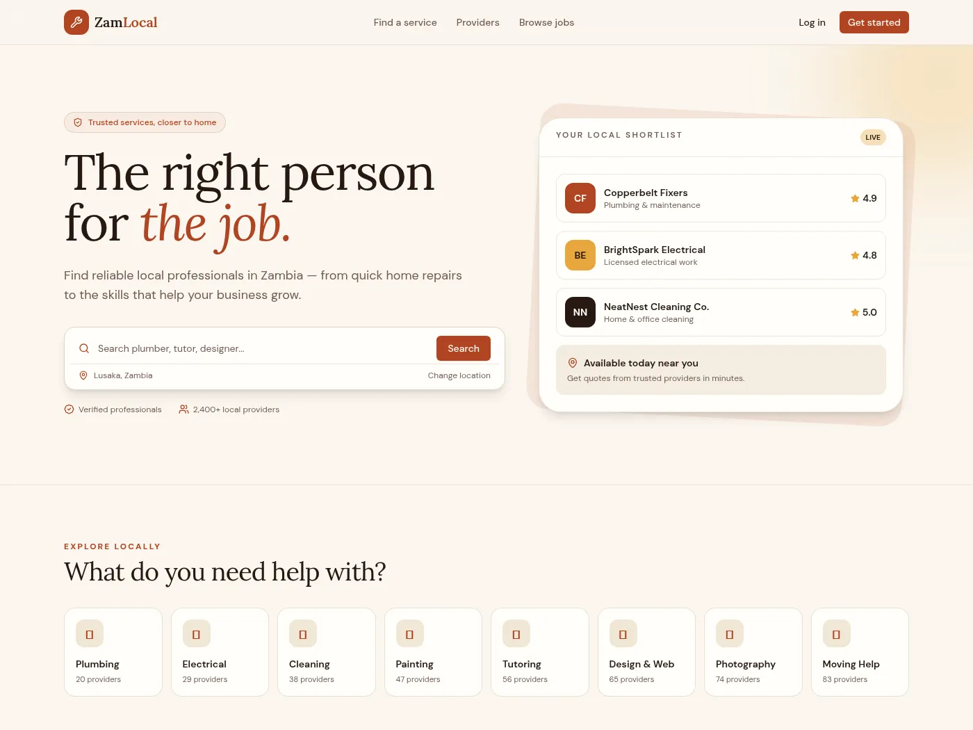 ZamLocal Service Marketplace