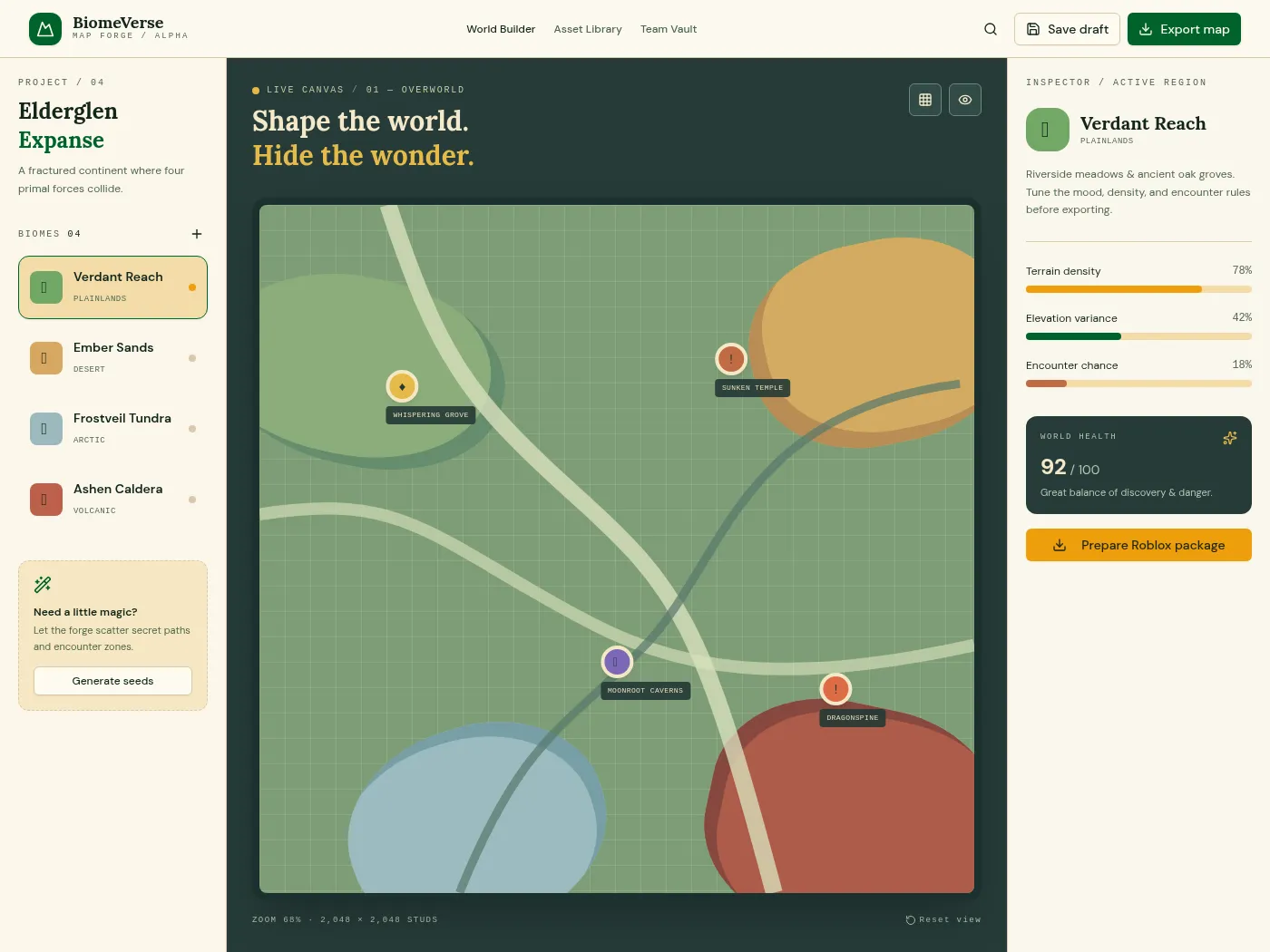 BiomeVerse Map Generator