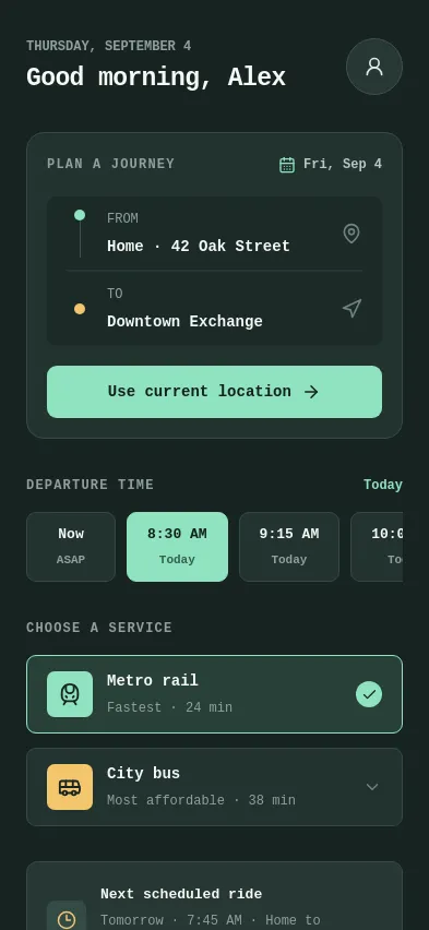 Transit Scheduler App